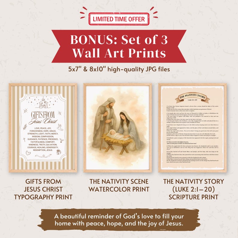 25 Gifts From Jesus Christ, Christmas Advent Scripture Cards Printable ...