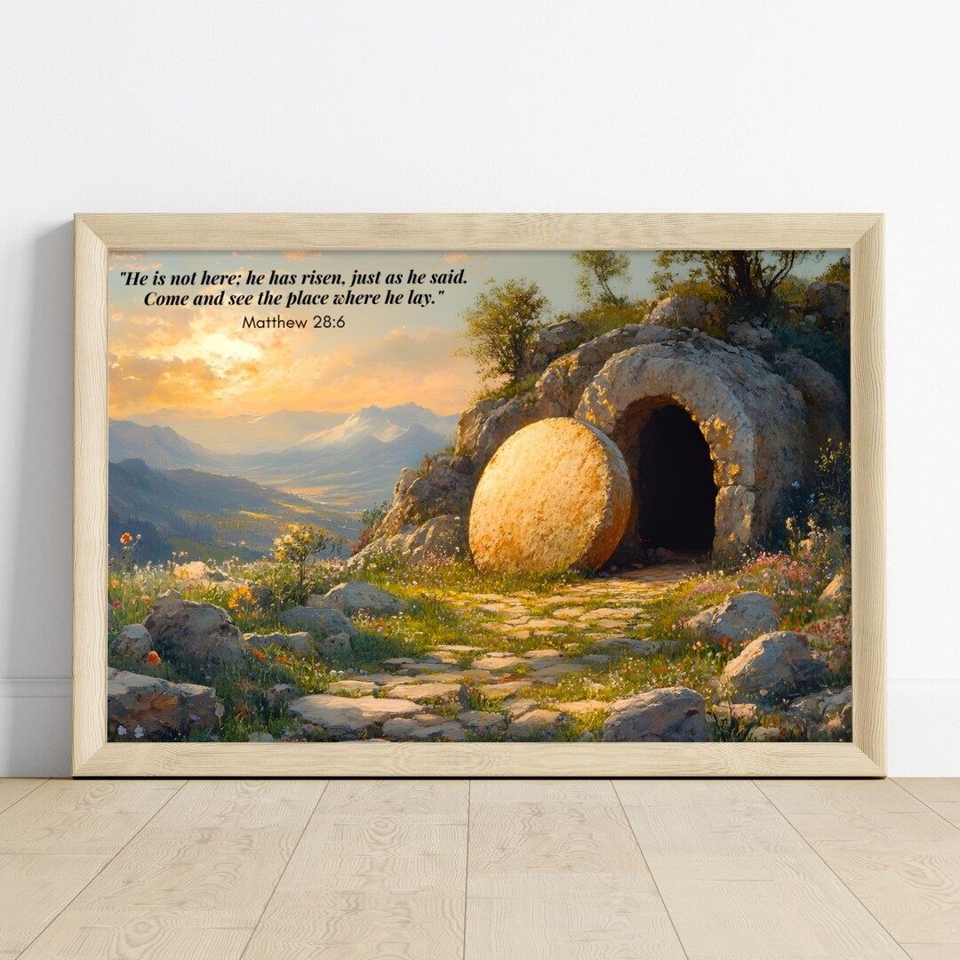 He is Risen Wall Art Printable, Jesus Resurrection Wall Art, Bible ...