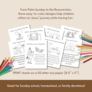 Easter Story Coloring Sheets Printable Holy Week Activities for Kids ...