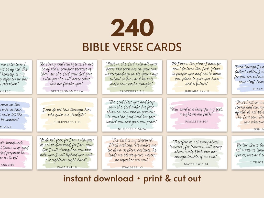 Scripture Cards Printable Bible Verse Cards Printable, Christian ...