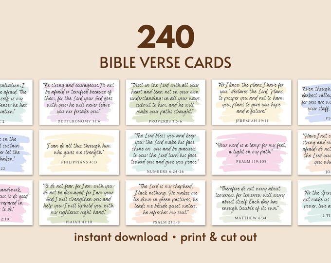 Scripture Cards Printable Bible Verse Cards Printable, Christian ...
