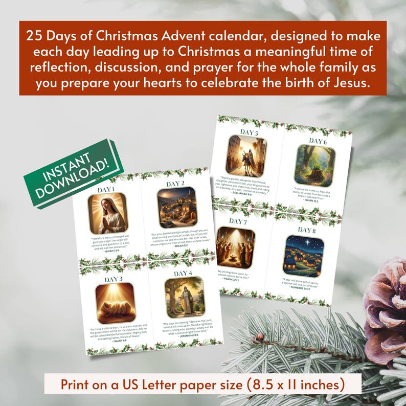 Printable Advent Scripture Cards, Christian Advent Calendar Kids ...