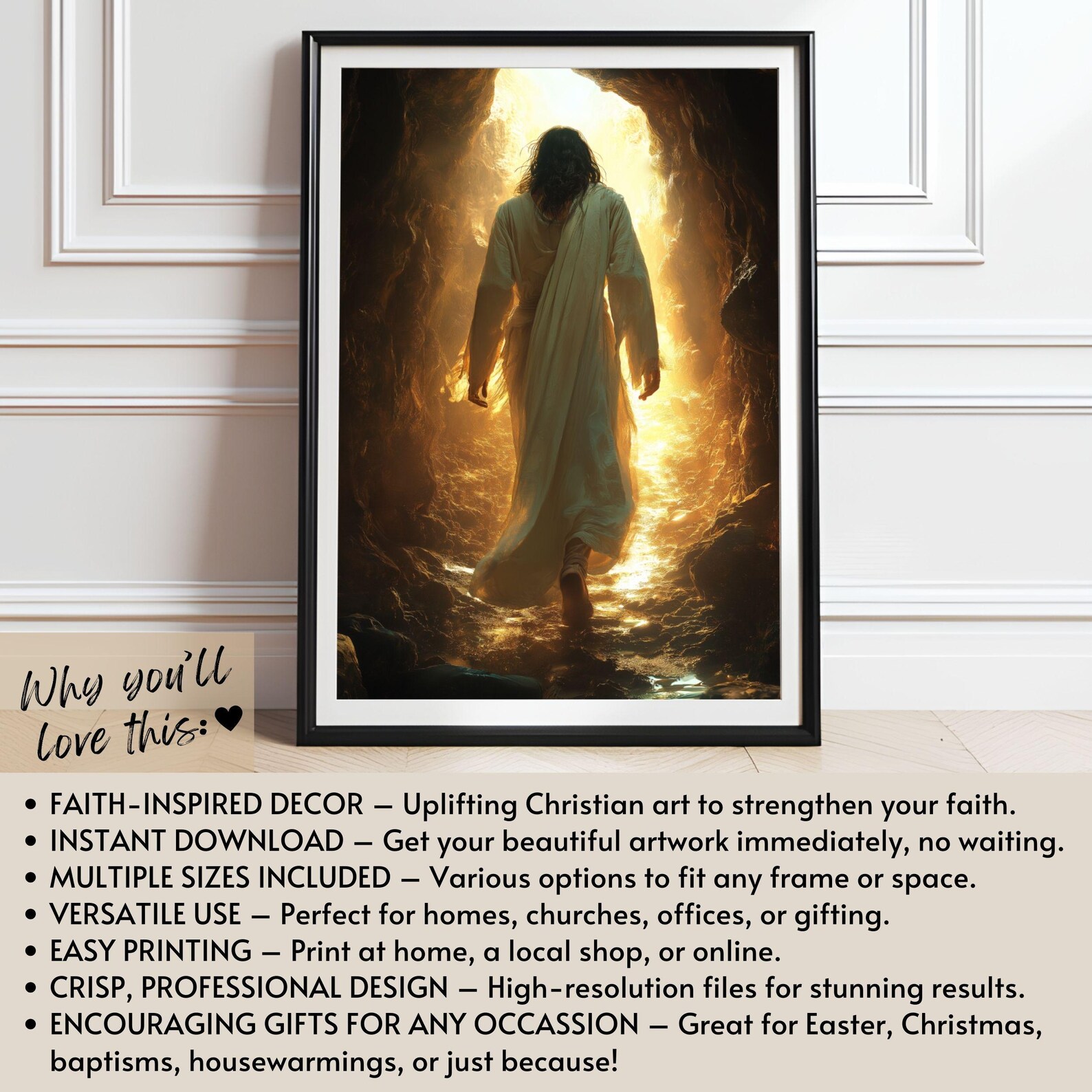 He is Risen Wall Art Printable, Easter Scripture Art Jesus Resurrection ...
