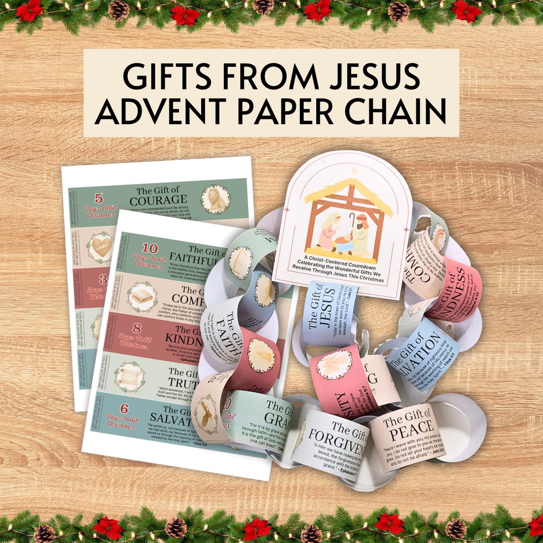 Gifts From Jesus Advent Paper Chain, Christmas Sunday School Crafts for ...