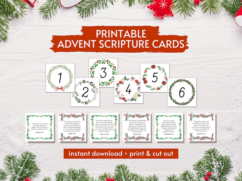 Printable Advent Calendar With Scriptures, Religious Advent Prayer ...