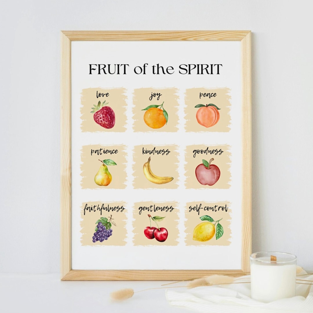 The Fruit of the Spirit Wall Art Print, Watercolor Fruits of the Spirit ...