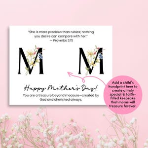Mother's Day Bible Craft for Kids, Mom Handprint Craft for Preschool ...