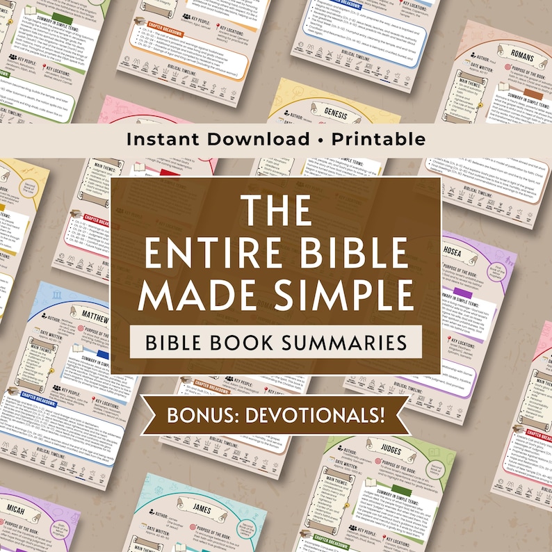 Bible Summary Guide Pages, Entire Bible Made Simple Bible Book Summary ...