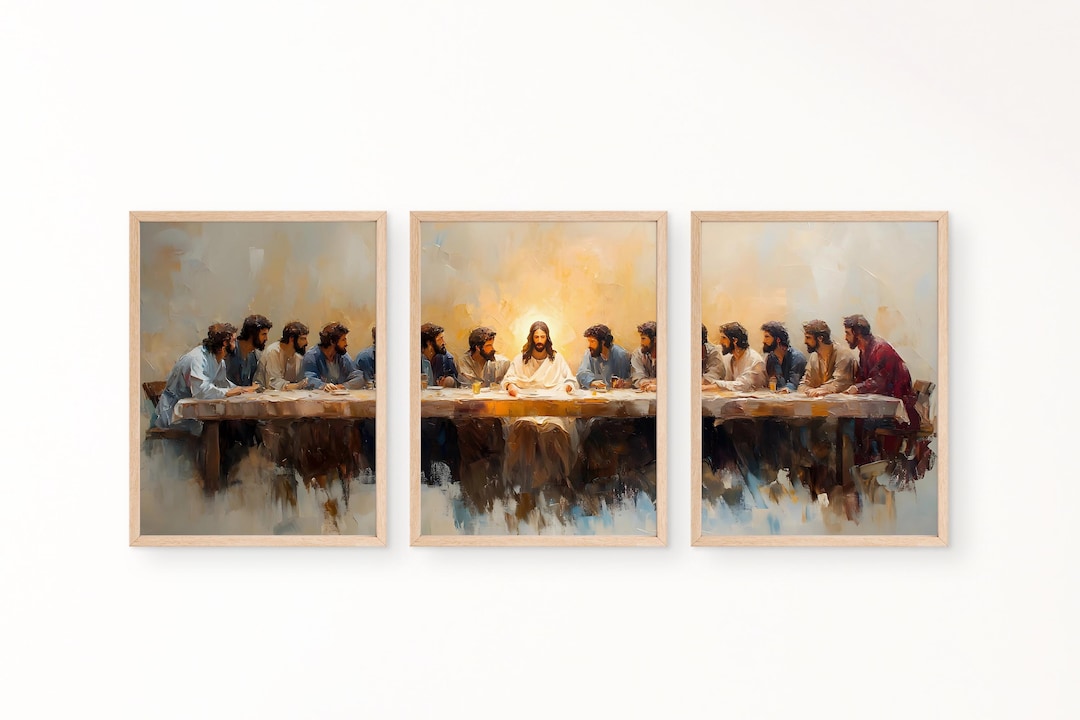 Set of 3 the Last Supper Wall Art, the Last Supper Painting, the Last ...