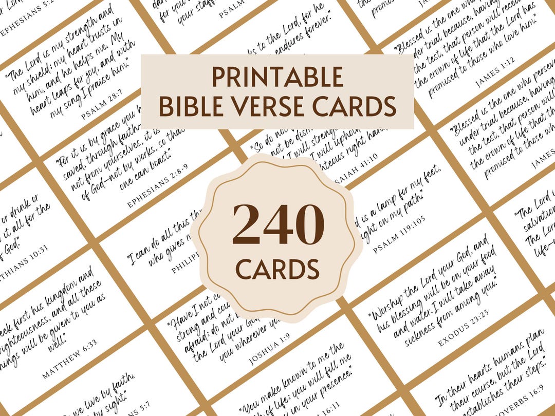 240 Printable Bible Verse Cards, Inspirational Scripture Cards Download ...