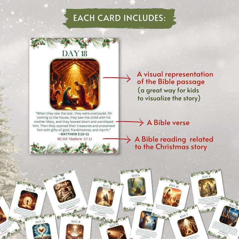 Advent Scripture Cards Printable Advent Calendar Bible Verse Advent ...