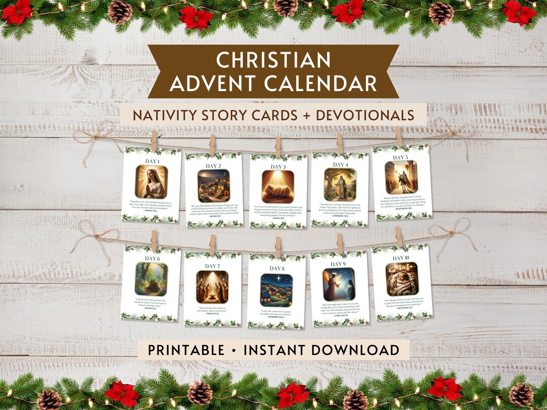 Printable Christian Advent Calendar Printable Advent Scripture Cards ...
