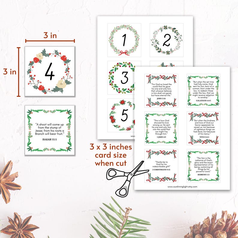 Printable Advent Calendar With Scriptures, Religious Advent Prayer ...