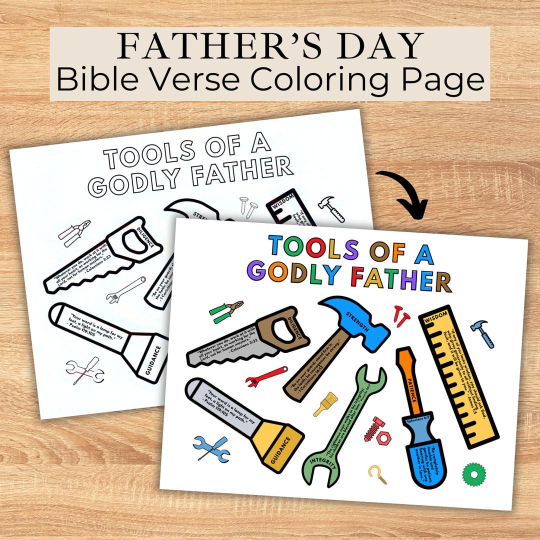 Christian Father's Day Coloring Page for Kids, Sunday School Fathers ...