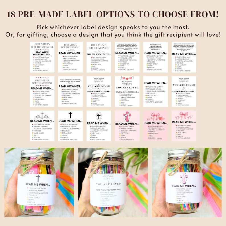 KJV Bible Verse Jar DIY Scripture Jar Printable Christian Read Me When ...
