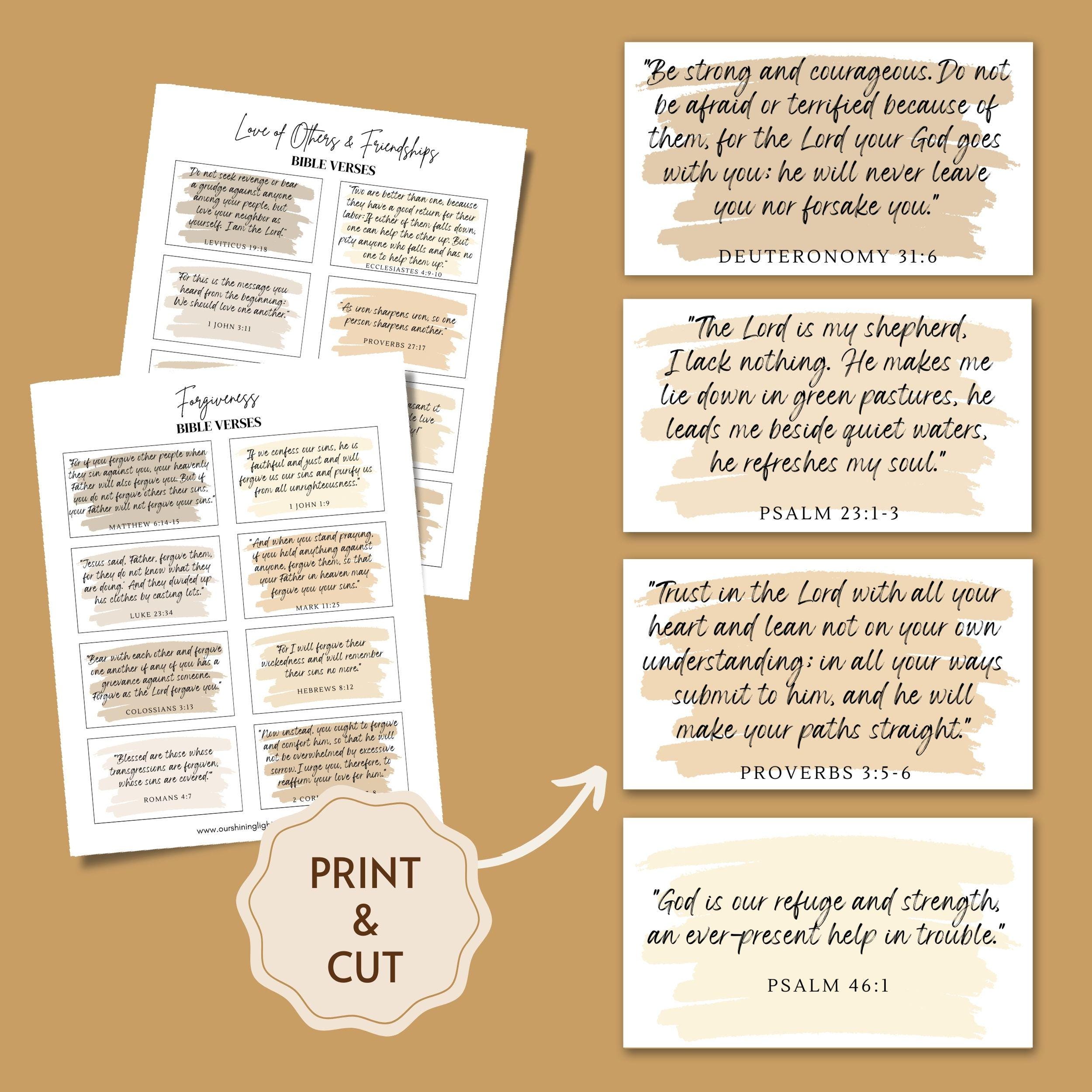 Bible Verse Cards Printable Scripture Cards Printable, Mini Scripture ...