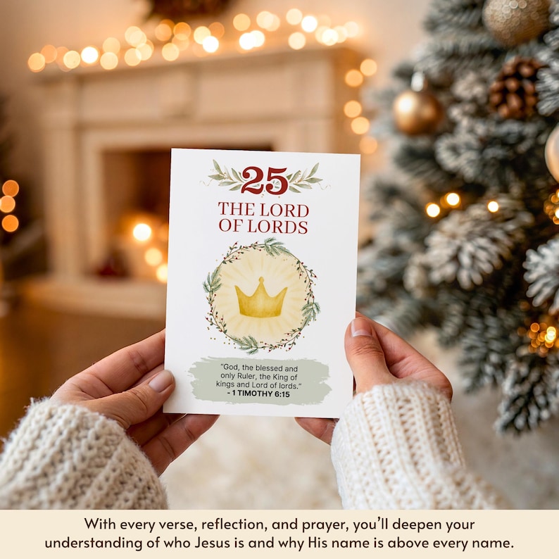 25 Names of Jesus Advent Cards, Christ Centered Christmas Advent ...