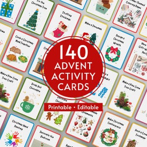 Printable & Editable Christmas Advent Activity Cards Printable Advent ...