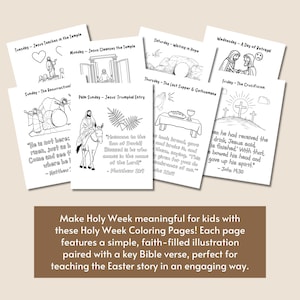 Easter Story Coloring Sheets Printable Holy Week Activities for Kids ...
