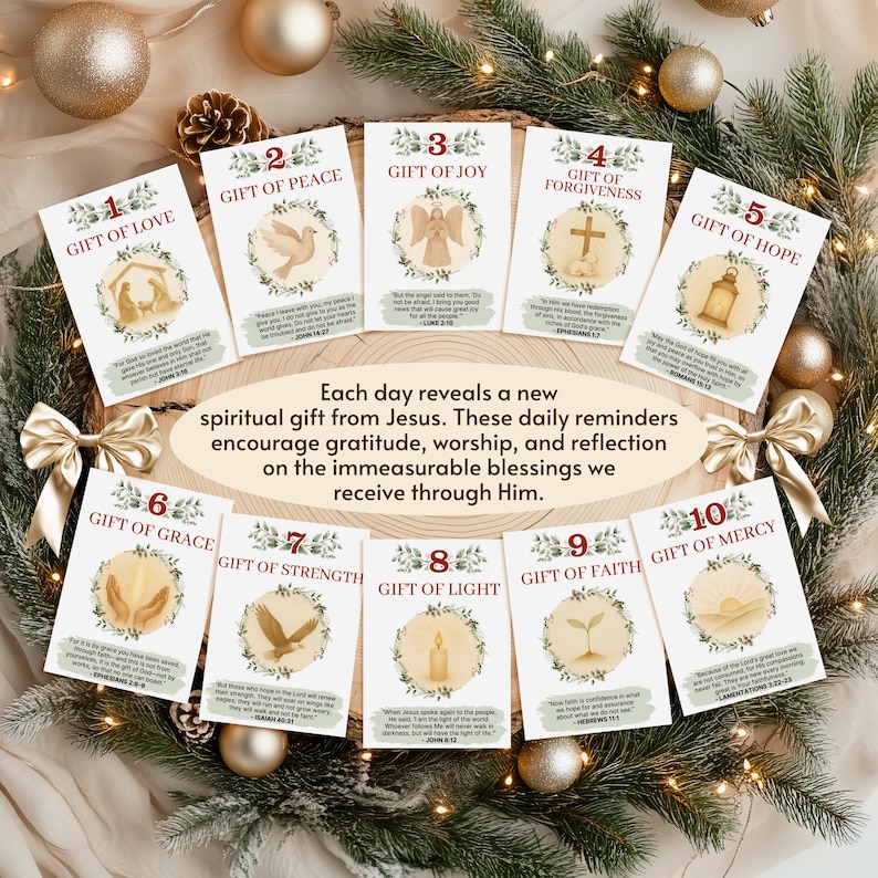 Christmas Advent Scripture Cards Printable Christian Advent Calendar ...
