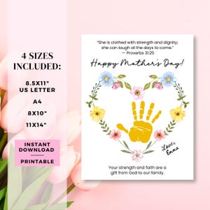 Mother's Day Bible Craft Kids Handprint Craft Mothers Day Sunday School ...