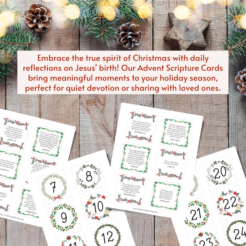 Printable Advent Scripture Cards, Christian Advent Calendar, Kids ...