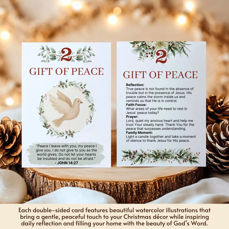 25 Gifts From Jesus Christ, Christmas Advent Scripture Cards Printable ...