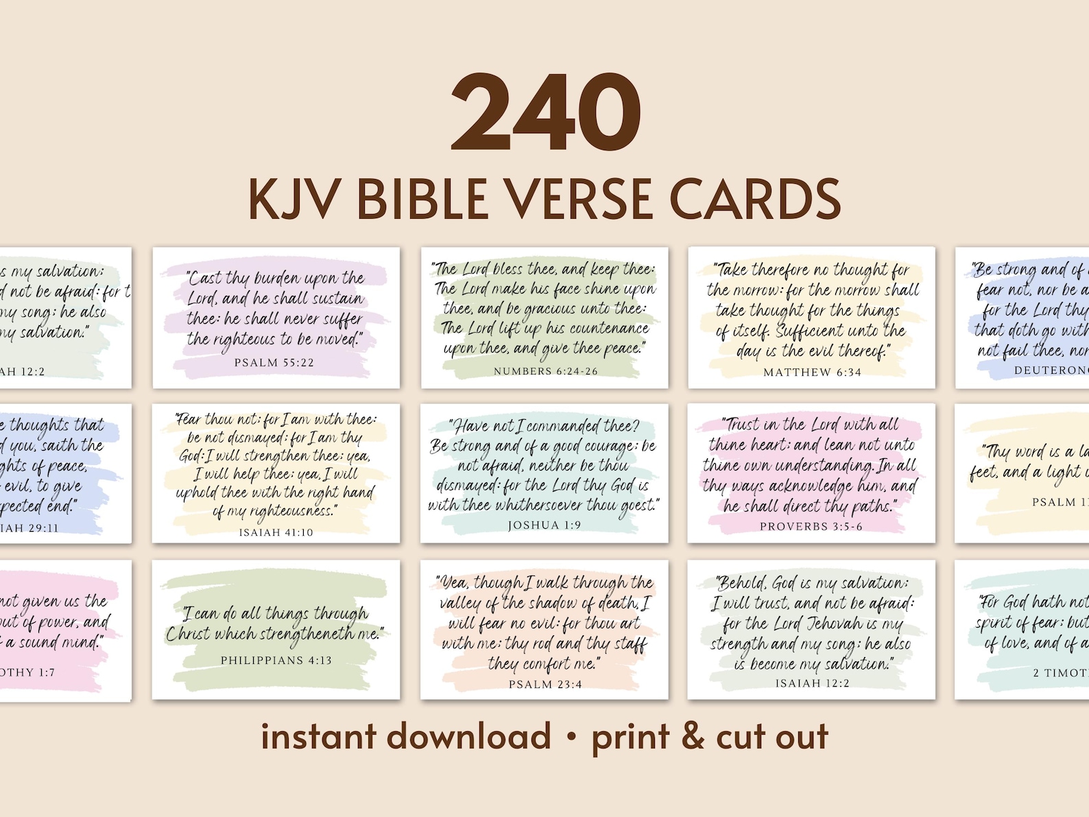 KJV Printable Bible Verse Cards Printable Scripture Cards, Christian ...