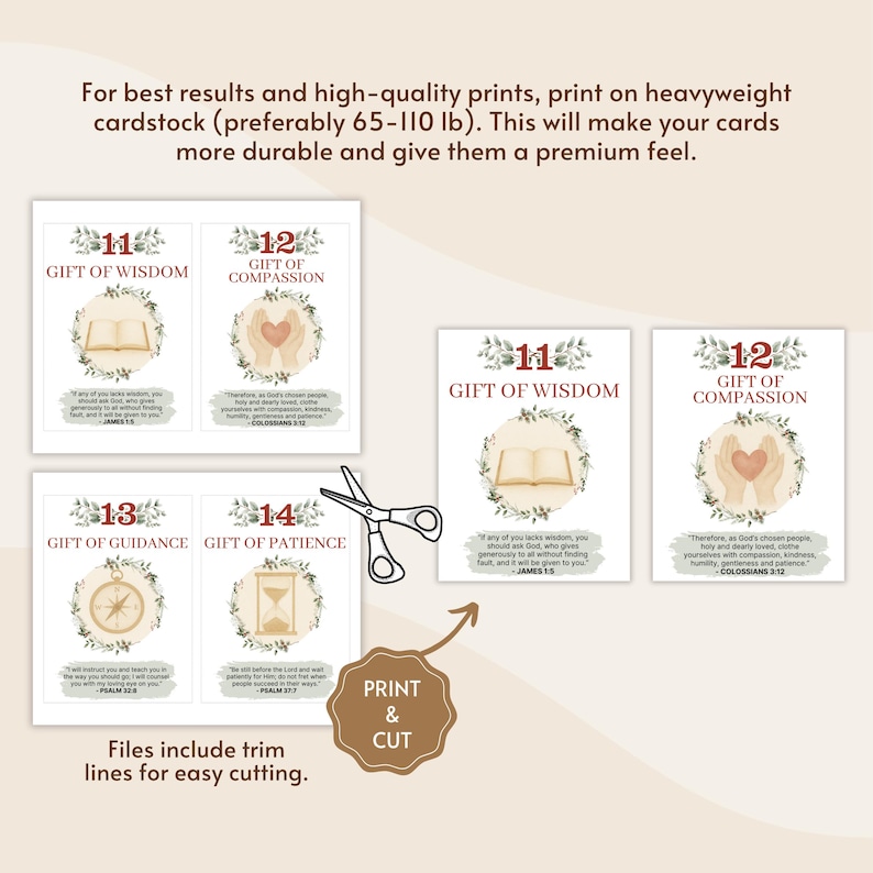 Christmas Advent Scripture Cards Printable Christian Advent Calendar ...