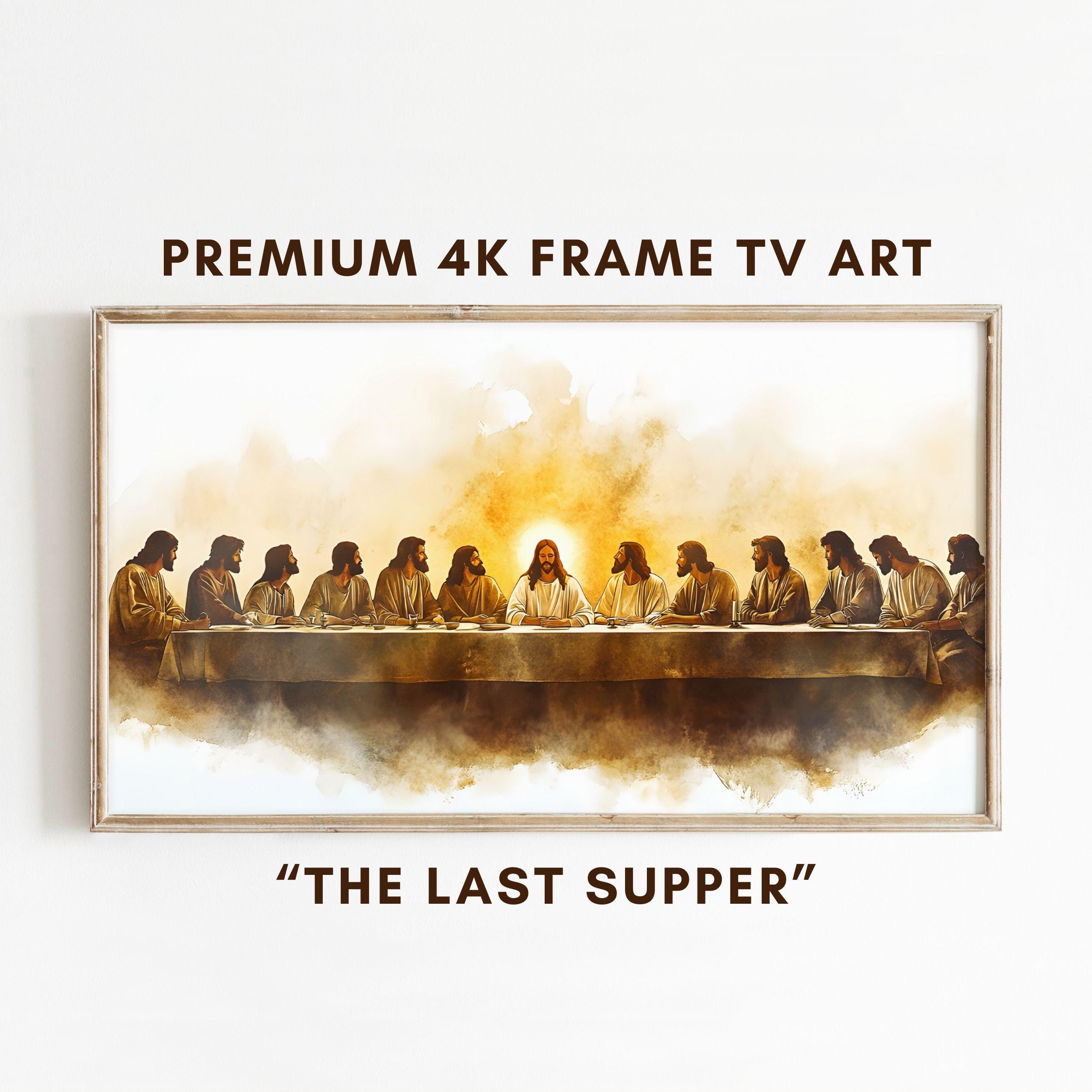 The Last Supper Frame TV Art, Watercolor Holy Week Frame TV Art Lord's ...