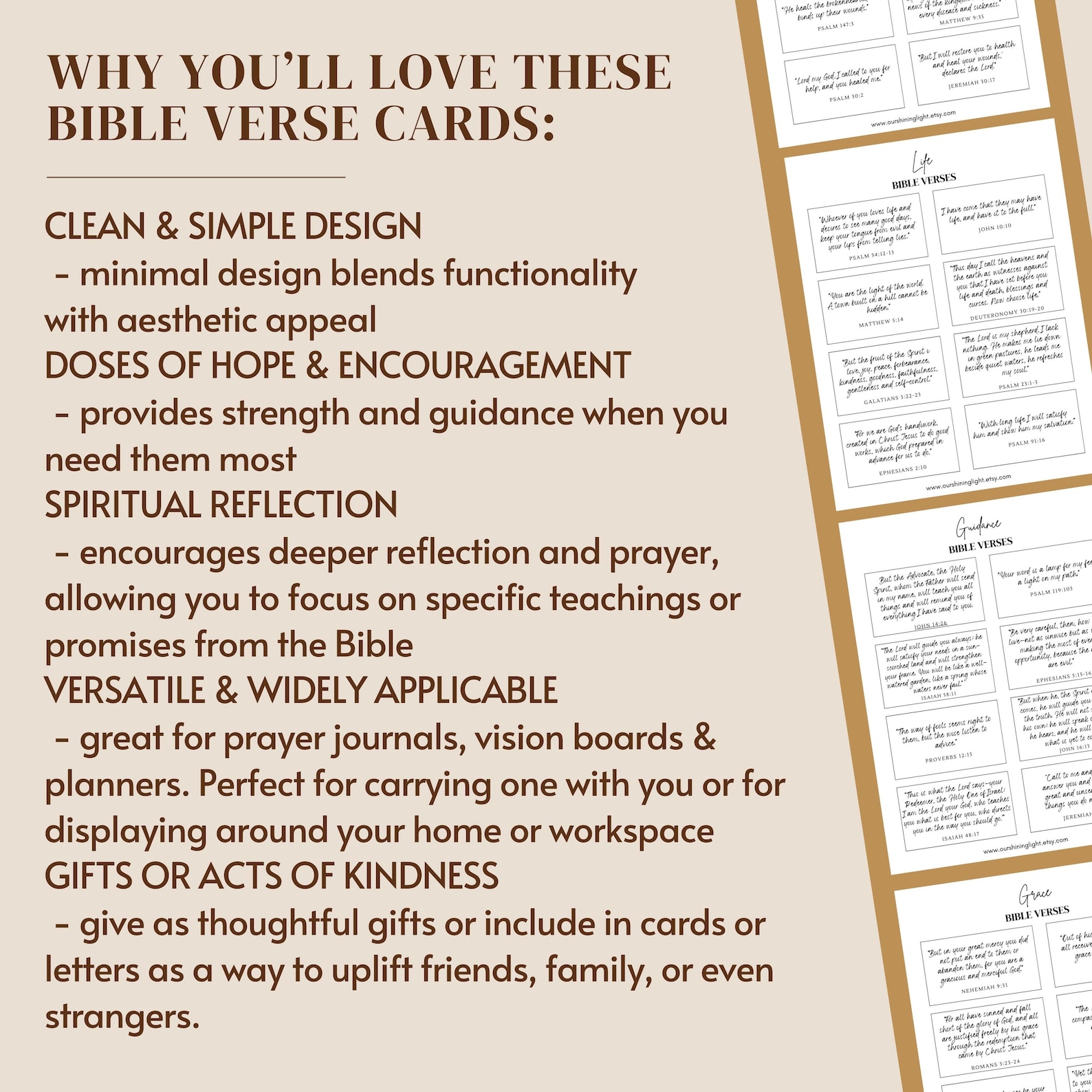 240 Printable Bible Verse Cards, Printable Scripture Cards, Scripture ...