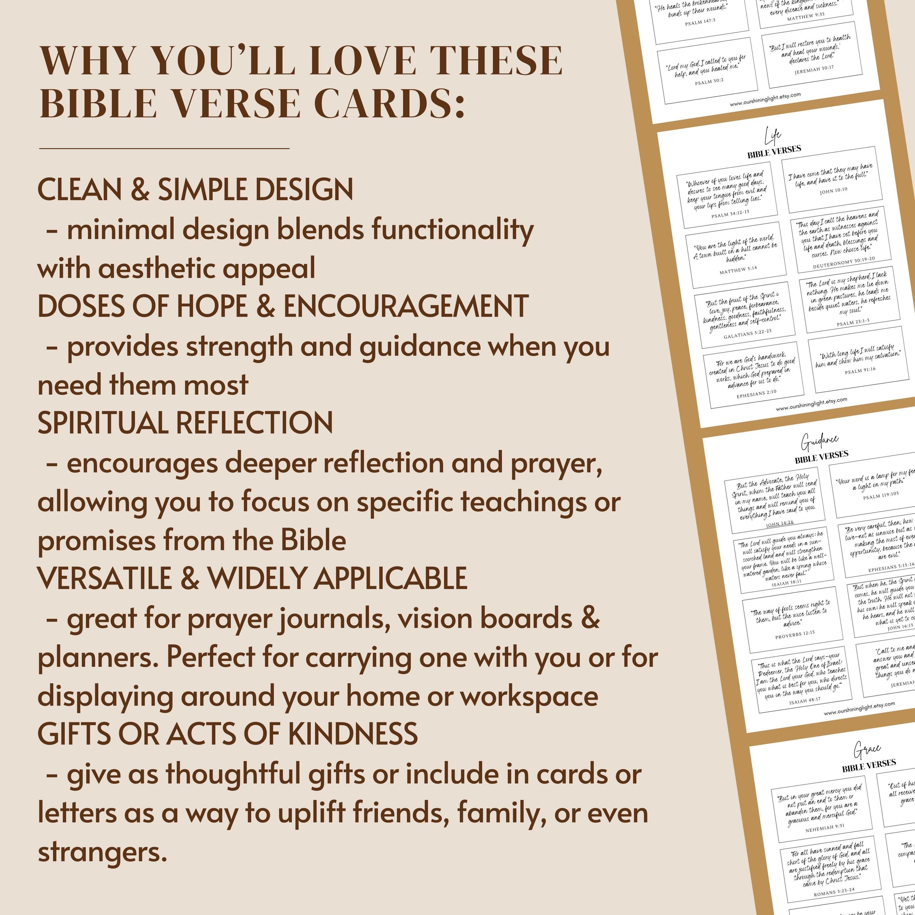 240 Printable Bible Verse Cards, Printable Scripture Cards, Scripture ...