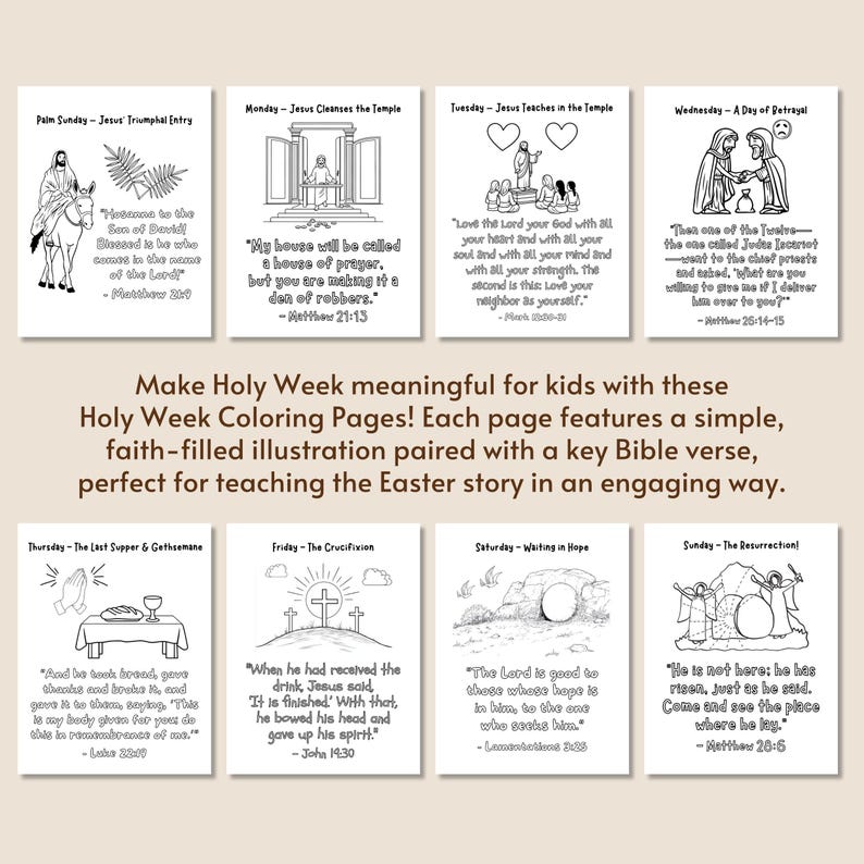 Printable Holy Week Activities for Kids, Holy Week Coloring Pages ...
