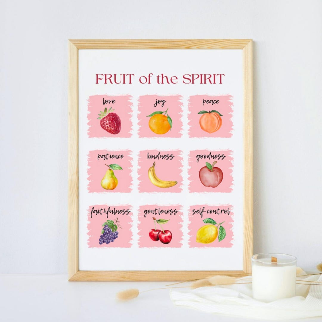 Watercolor Fruit of the Spirit Wall Art Print, Fruits of the Spirit ...