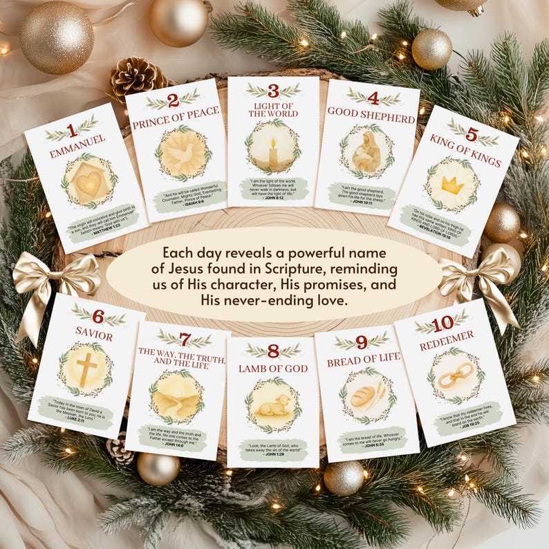 Christmas Advent Scripture Cards Printable Scripture Advent Calendar ...