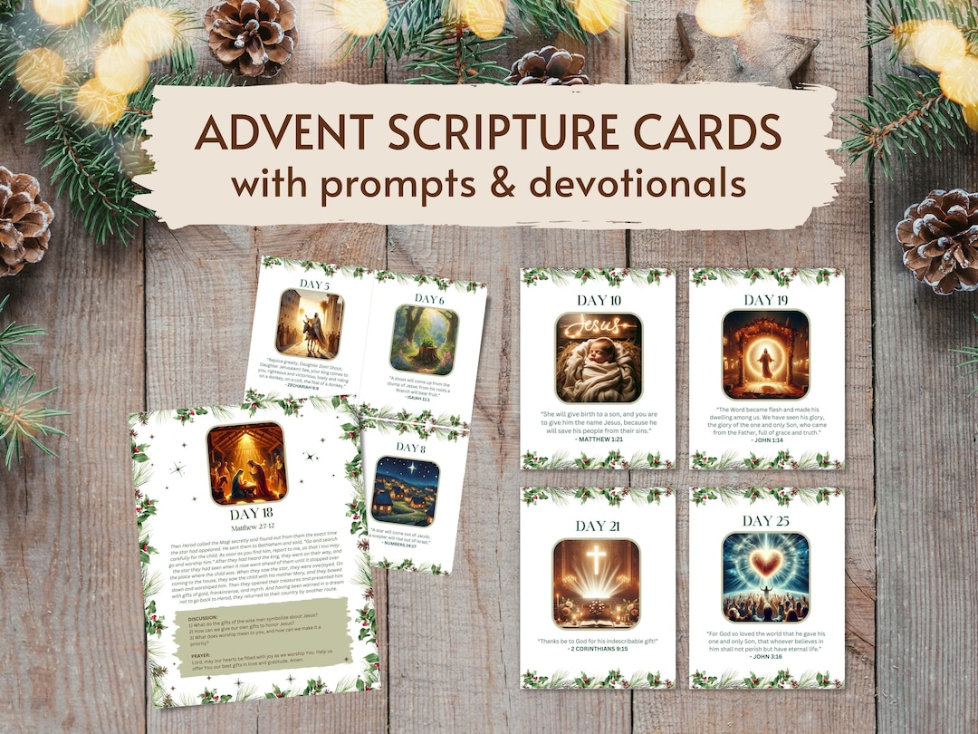 Printable Advent Scripture Cards, Christian Advent Calendar Kids ...