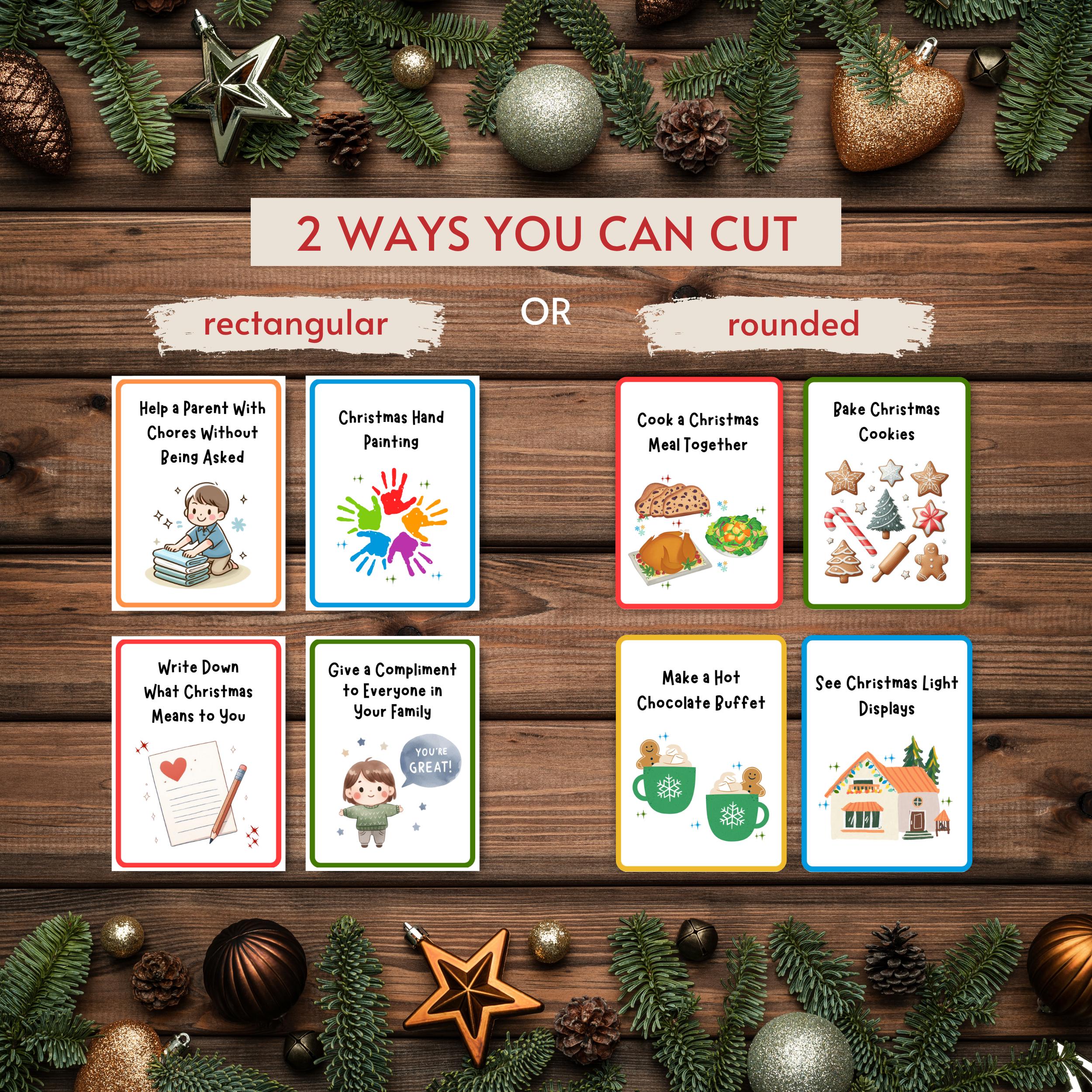Printable & Editable Christmas Advent Activity Cards Printable Advent ...
