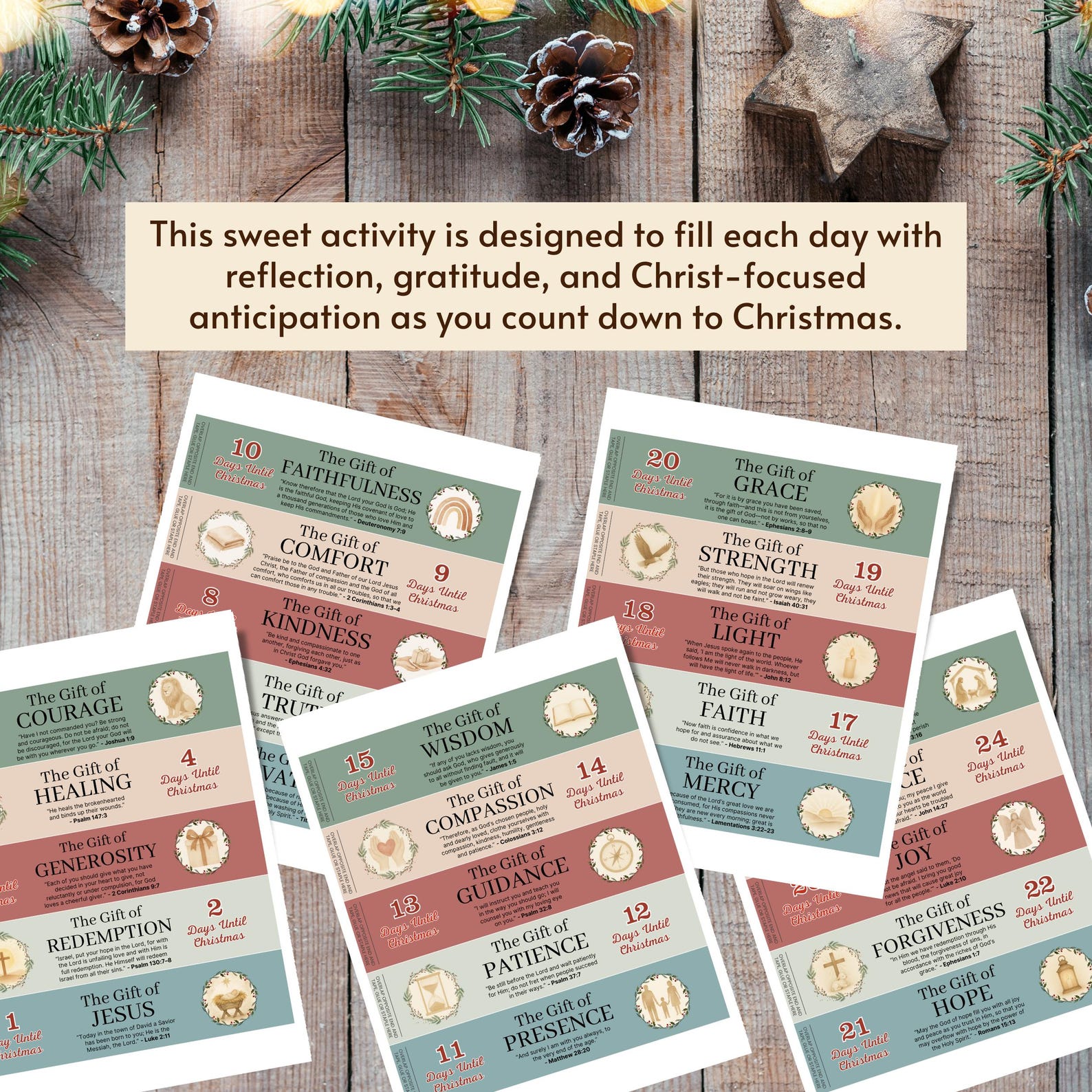 Gifts From Jesus Advent Paper Chain, Christmas Sunday School Crafts for ...