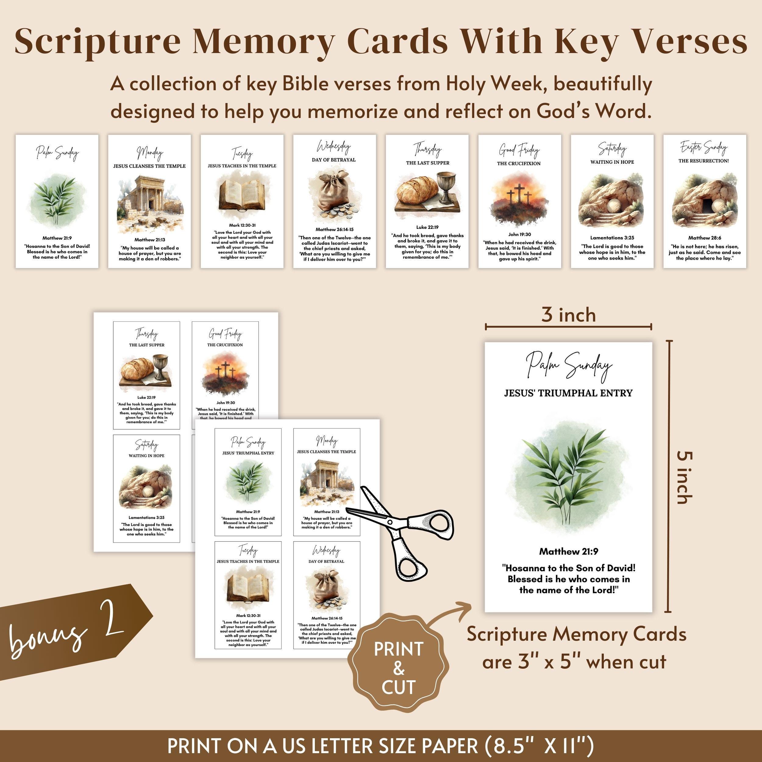 Holy Week Study Cards Printable Easter Story Cards, Easter Holy Week ...