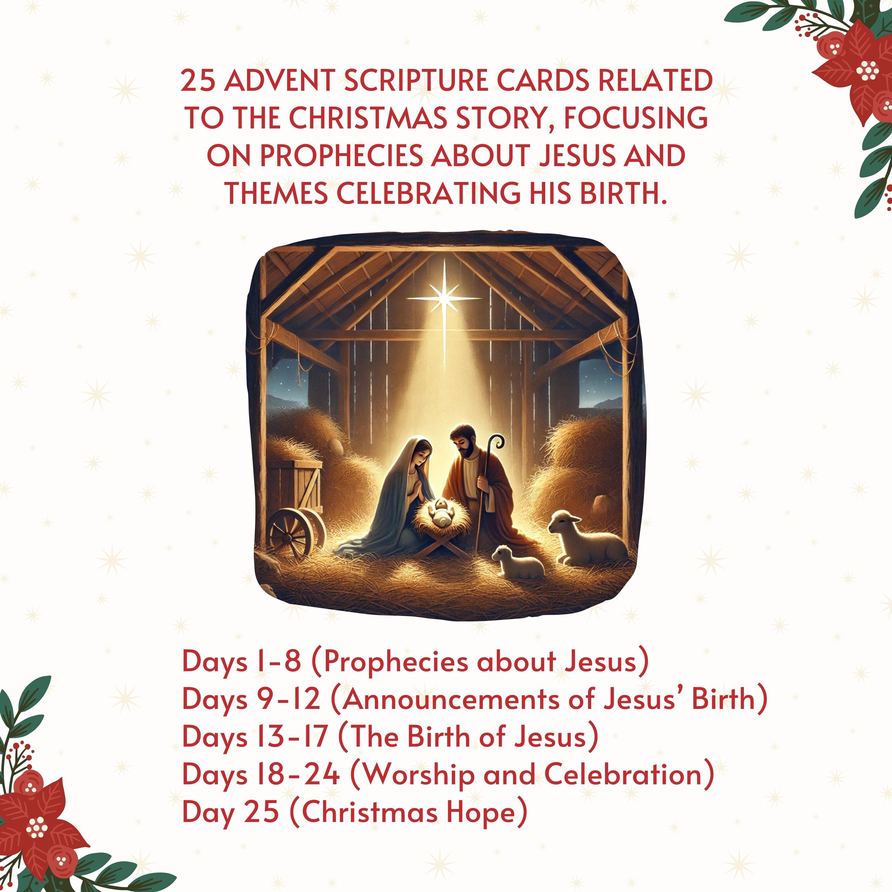 Printable Advent Scripture Cards, Christian Advent Calendar for Kids ...