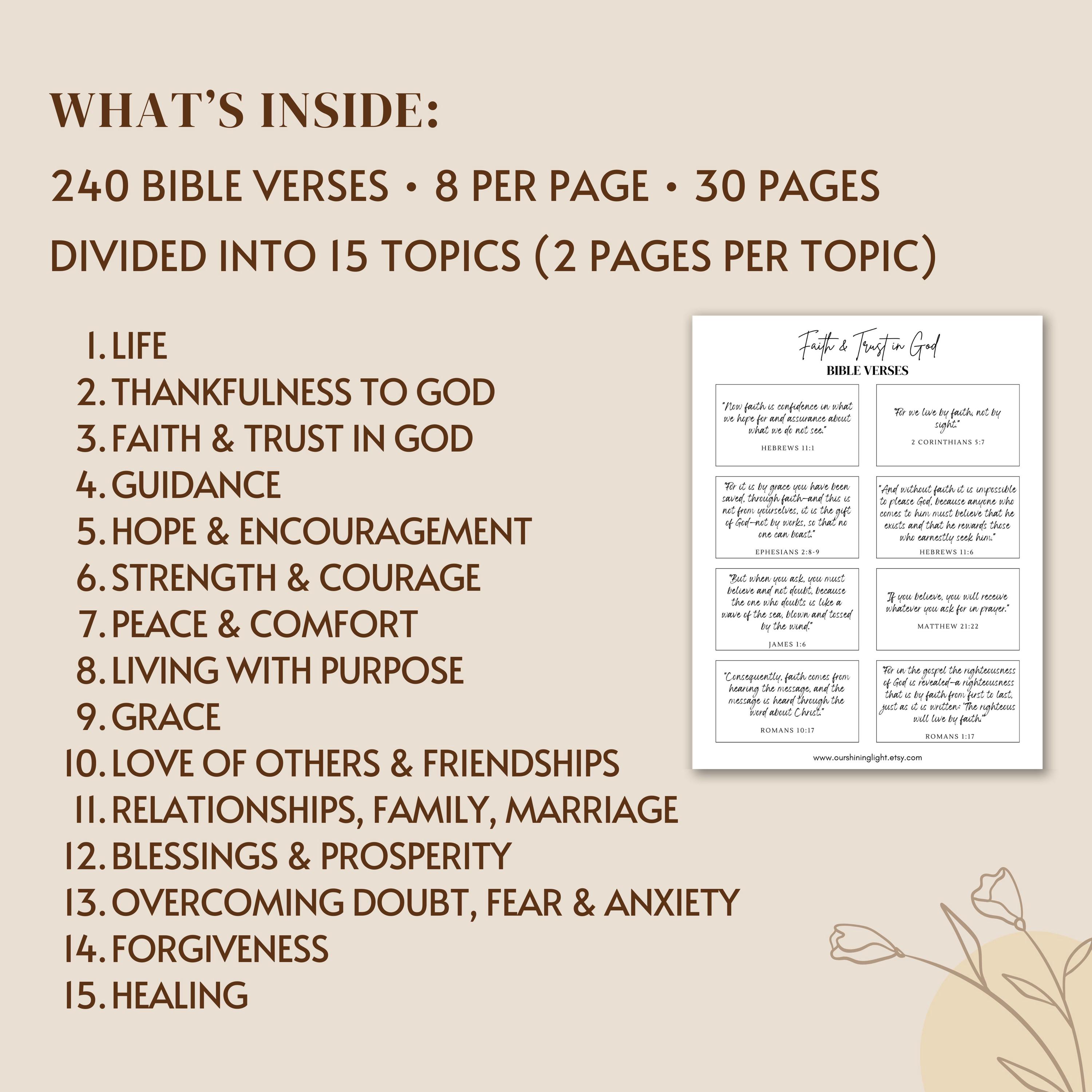 240 Printable Bible Verse Cards, Printable Scripture Cards, Scripture ...