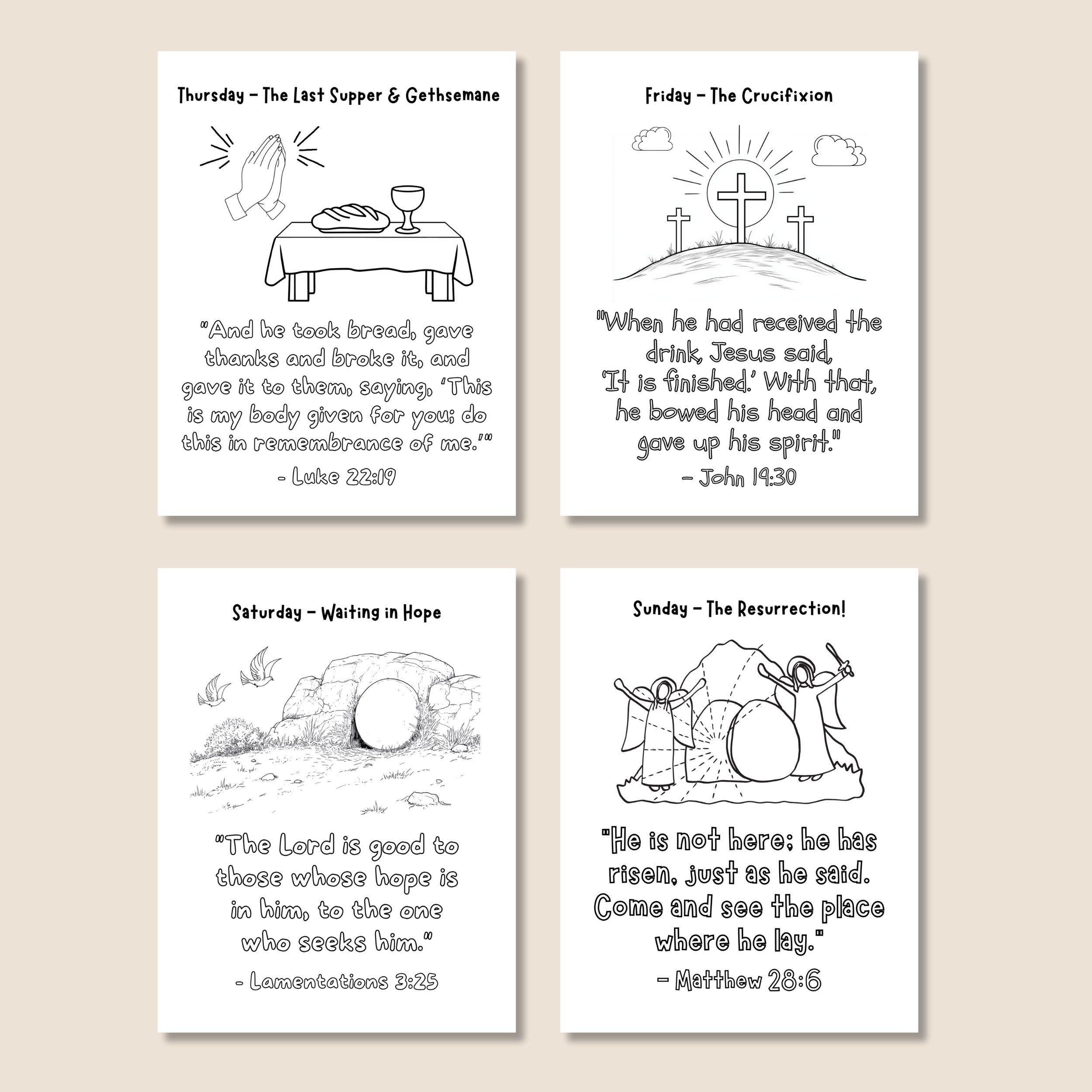 Printable Holy Week Activities for Kids, Holy Week Coloring Pages ...