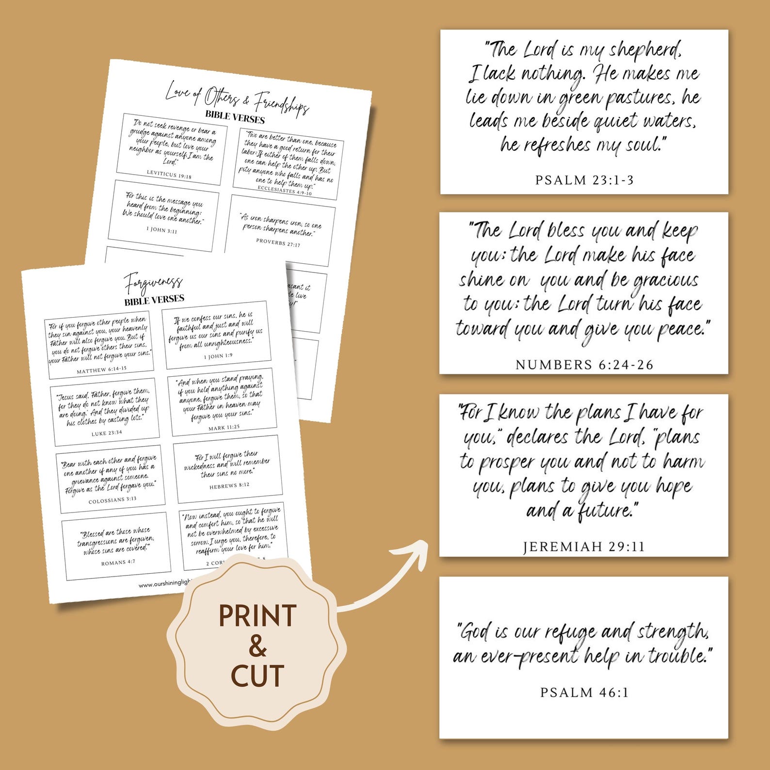 240 Printable Bible Verse Cards, Printable Scripture Cards, Scripture ...