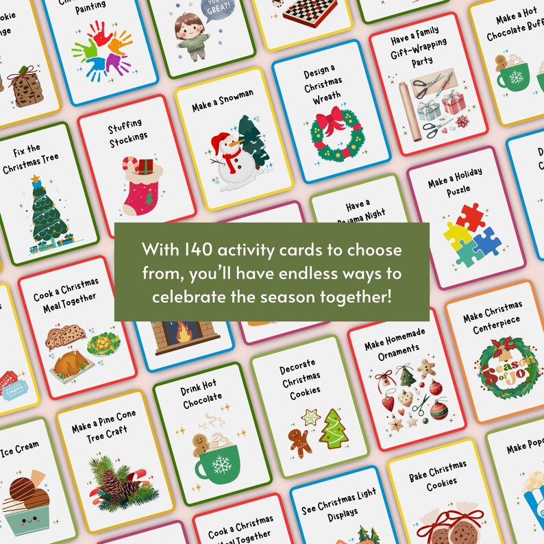 Printable & Editable Christmas Advent Activity Cards Printable Advent ...