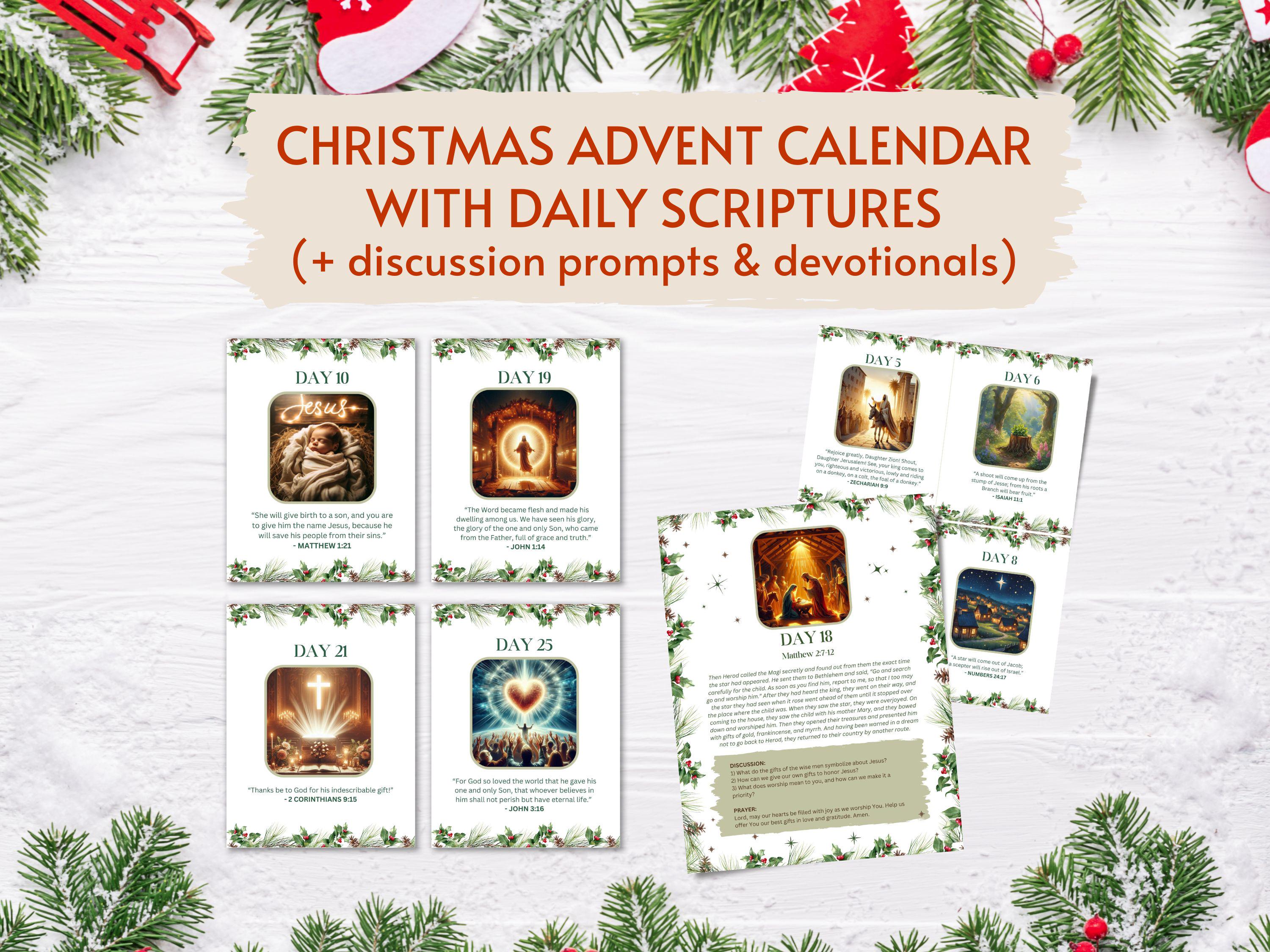 Christmas Advent Calendar for Kids, Nativity Printable, Advent ...