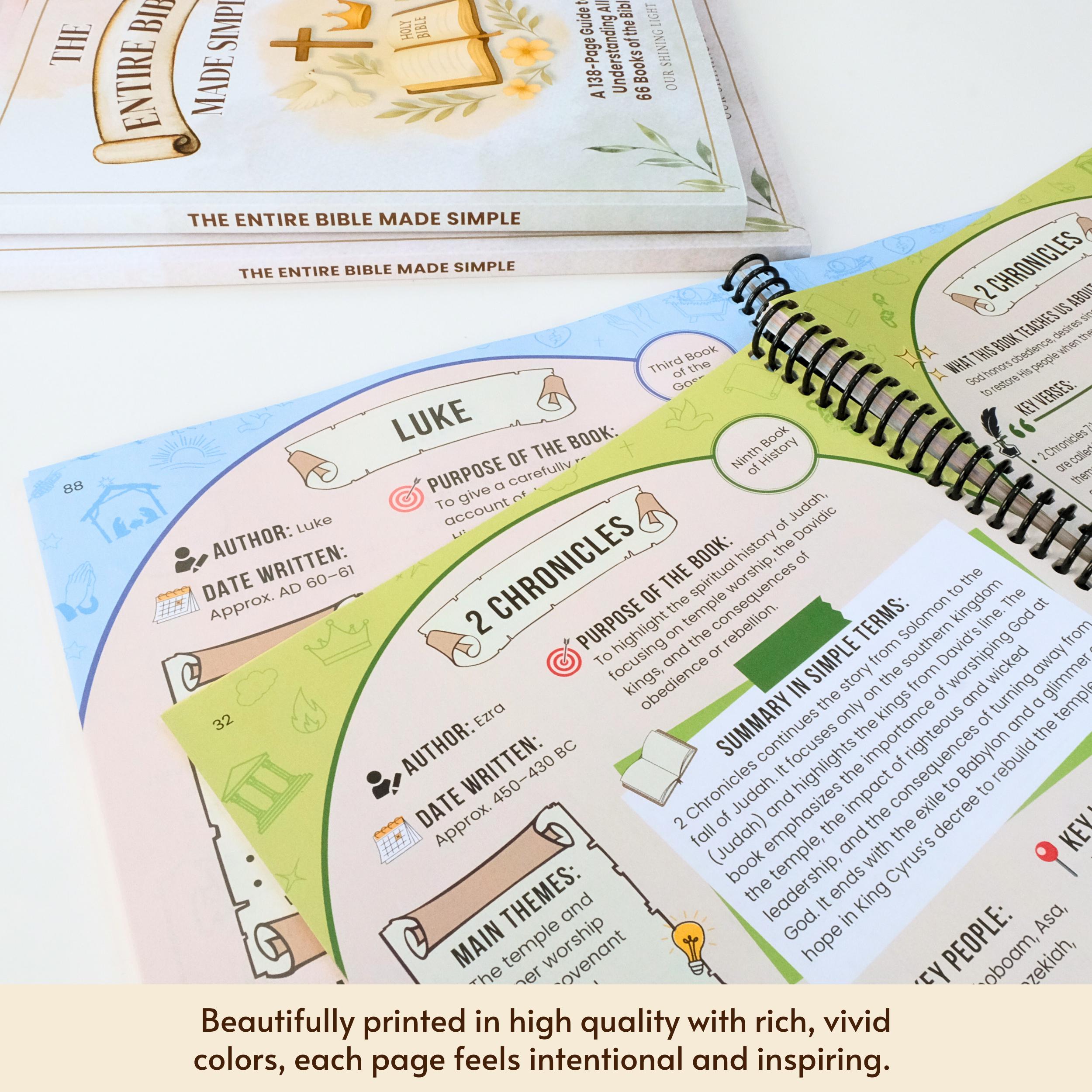 Entire Bible Made Simple Book, Intermediate Beginner Bible Study Guide ...