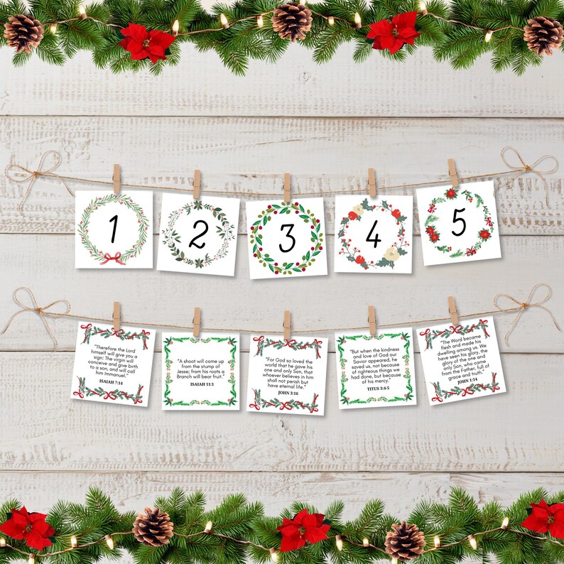 Printable Advent Scripture Cards, Christian Advent Calendar, Kids ...