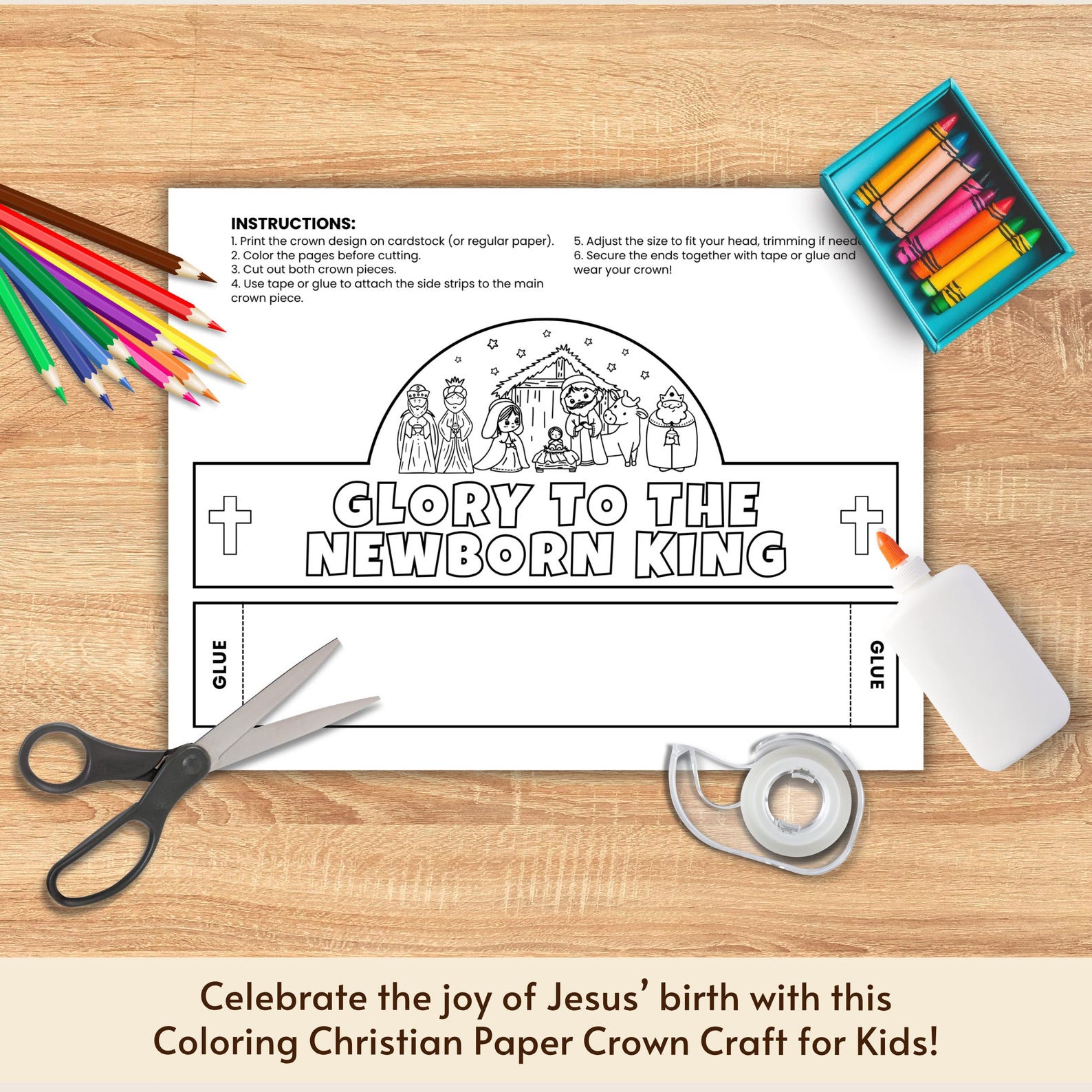 Christmas Sunday School Craft for Kids Printable Bible Craft for Kids ...