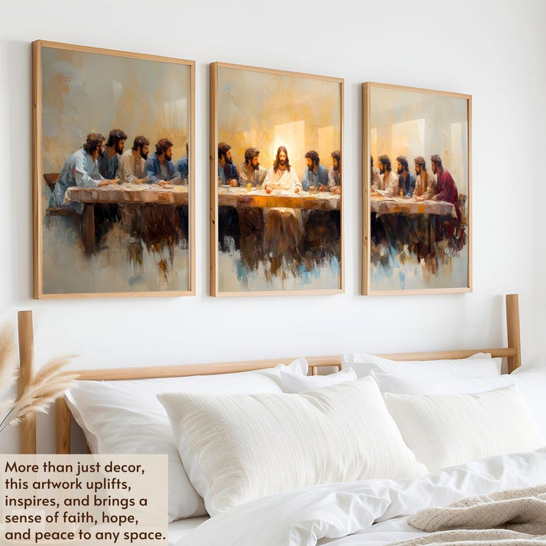 Set of 3 the Last Supper Wall Art, the Last Supper Painting, the Last ...