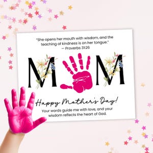 Mother's Day Bible Craft for Kids, Mom Handprint Craft for Preschool ...